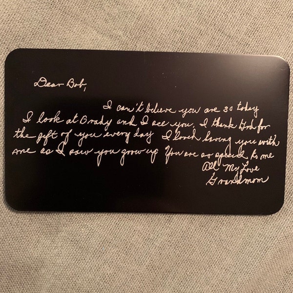 Handwritten Wallet Card- HANDWRITING Picture Wallet Card - Photo Wallet ...