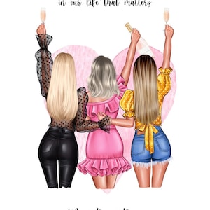 3 Best Friend Print, Best Friend Gift, Personalised Best Friend Gift ...