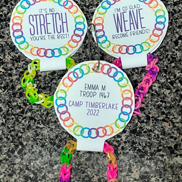 Valentine Friendship Bracelet Tags: Printable Loom Cards (PDF Instant ...