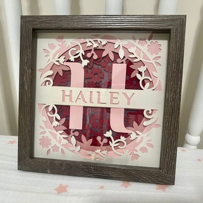 3D Flower Split Monogram A-Z Shadow Box, Alphabet Family Name SVG ...