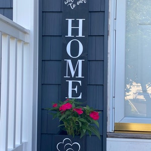 Welcome Sign Plant Box Wooden Porch Sign Home Planter Sign 49 High - Etsy