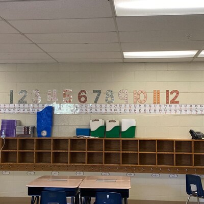 BOHO NEUTRAL Classroom Number Line Display With Negatives Neutral ...
