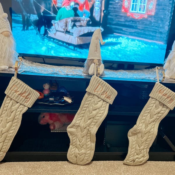 Engraved Holiday Stockings ,custom Christmas Knitted Stockings,2024 ...
