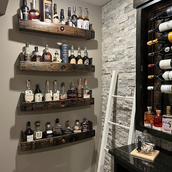 Wall Mounted Whiskey Barrel Bar/drinks Cabinet/bourbon Gifts/bar Cart ...