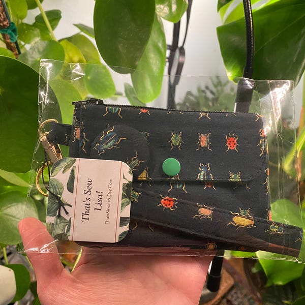 Beatles and Beetles Small Zipper Pouch Cash Coin Purse Cash Gift Card ...