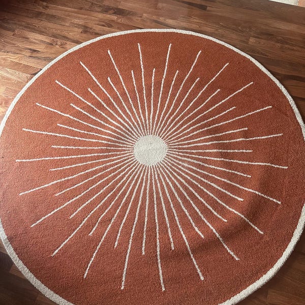 Premium Sun Rug Hand Tufted Orange Light Green Color 100% Wool Area Rug ...