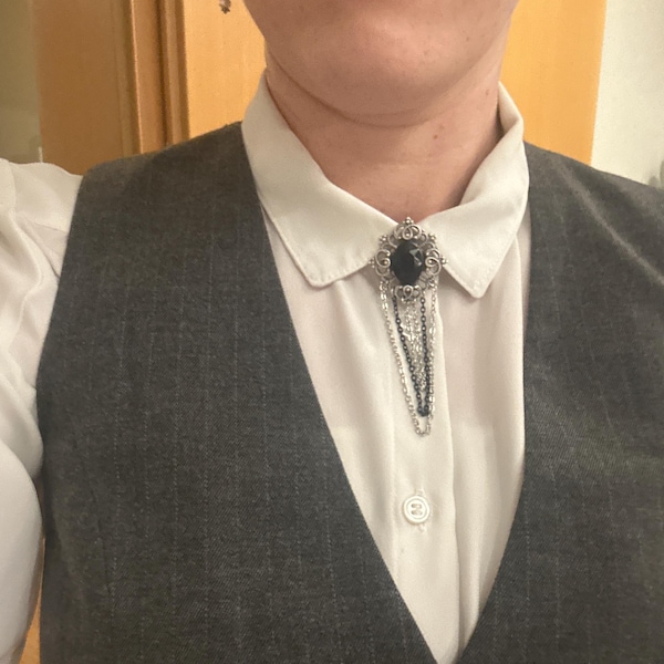 Silver / Gold Shirt Shirt Button Cover Brooch, Collar Chain Brooch ...