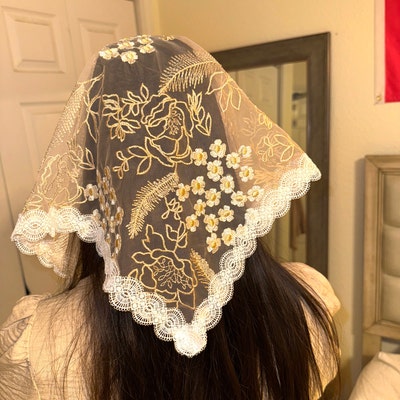 Mantveil D Shape Mantilla Chapel Veil: Traditional Black, White or ...