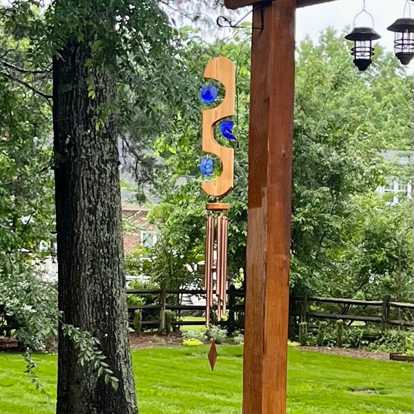 Outdoor Large Wind Chime - Seven Real Copper Chimes - Gentle Calming ...