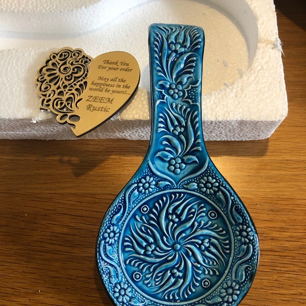 14 Color Ceramic Spoon Rest, Handmade Pottery, Ladle Rest, Kitchen ...