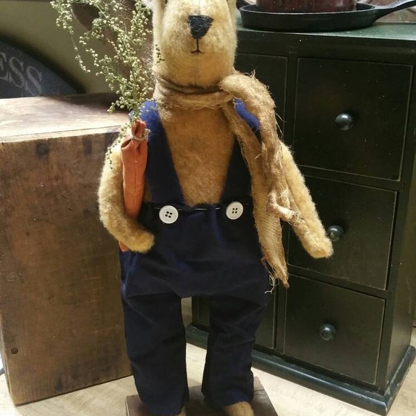 2016 E-PATTERN Primitive Folk Art Early Style Bunny Rabbit Standing ...