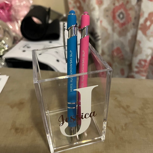 Monogram Pen Holder - Monogram Pencil Holder - Cute Monogram Office ...