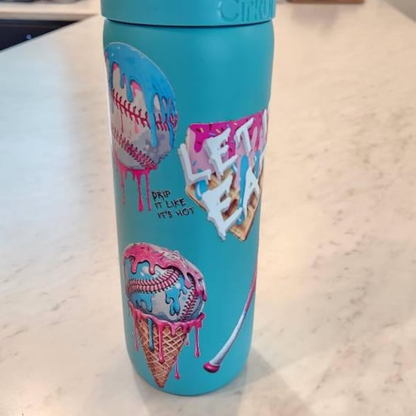 Drippy Baseball Sticker Set - Baseball Sticker Set, Water Bottle Decals ...