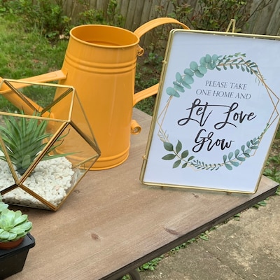 Let Love Grow Sign Printable Succulent Favors Wedding Favors - Etsy