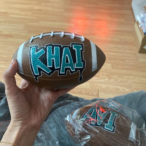 Personalized Hand-painted Mini Footballs - Custom Name Sports Gifts ...