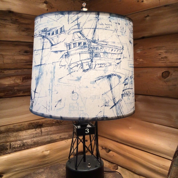 Blue Nautical Lamp Shade - Etsy