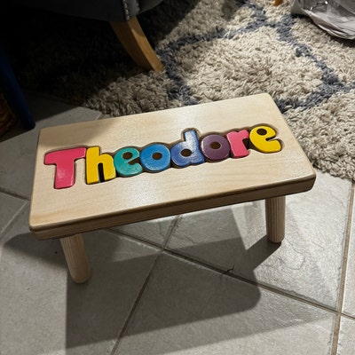 Personalized Wooden Puzzle Step Stool - Etsy