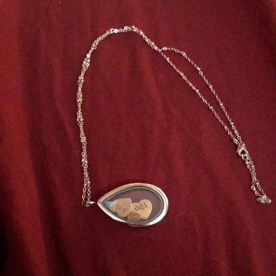 Custom Name Necklace, Teardrop Glass Locket, Floating Locket ...