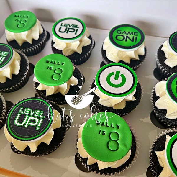 Gamer Party Cupcake Toppers, Video Game Party Gaming Treat Snacks ...