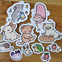 Feline Friends Sticker Set of 4 / Cat Meme Stickers / Kitten Stickers ...