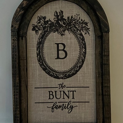 Monogram Wall Art Arch Window Frame Personalized Gift Custom Farmhouse ...