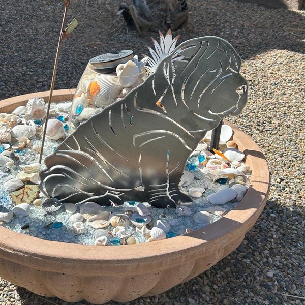 Keeshond Corten Steel Dog Silhouette Rust Art Garden Décor Pet Memorial ...