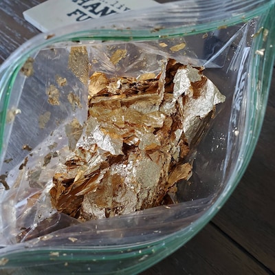 10 Grams Gold Leaf Flake Huge Beautiful Flakes Use for Art, Decorating ...