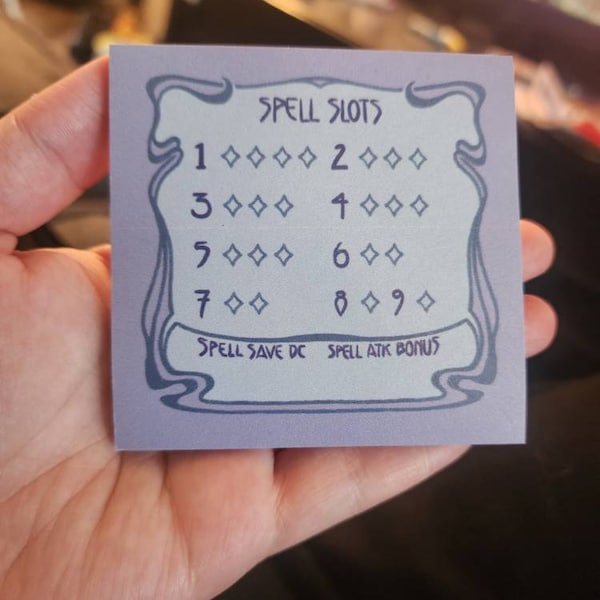 Spell Slots Sticky Notes, Ttrpg Sticky Note, Spell Slot Tracker, Spell ...