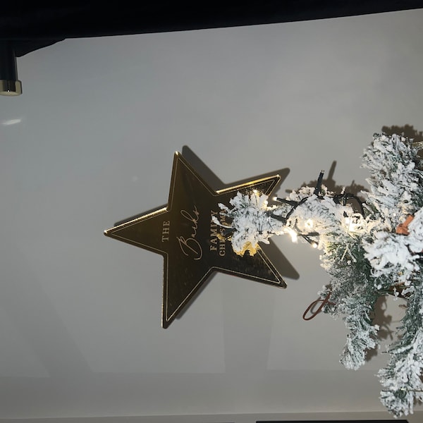 Christmas Tree Topper Star, Engraved Tree Topper, Scandi Christmas ...