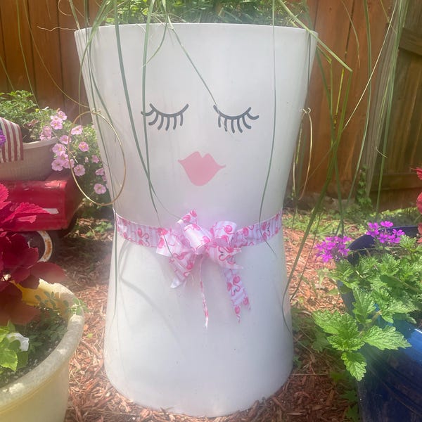 Face Decal for Flower Pot - Vinyl Decal - Flower Pot Sticker ...