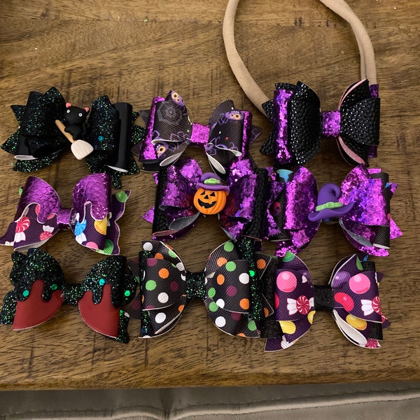 Halloween Faux Leather Bundles 10pcs/set,pumpkin Skull Ghost Spider ...
