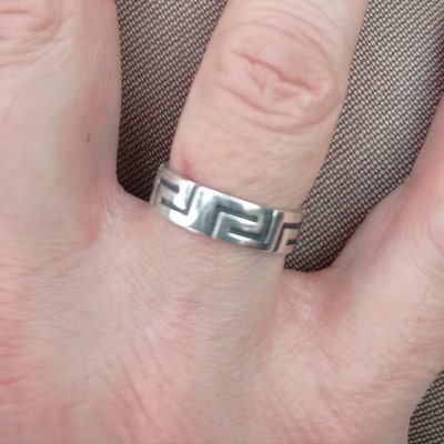 Greek Key Silver Ring, Mens Ring, Mens Jewelry, Greek Ring, Greek ...