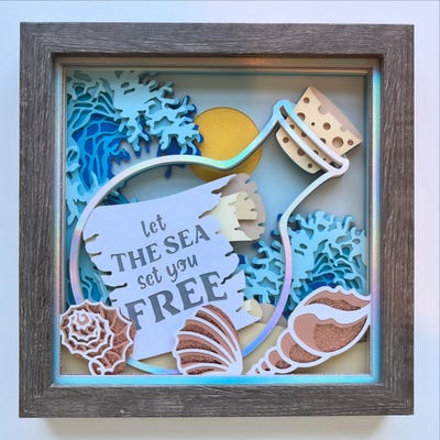 3D Hydrangea Flowers Shadow Box SVG, 8x10 Inch Layered Hortensia 3D Svg ...