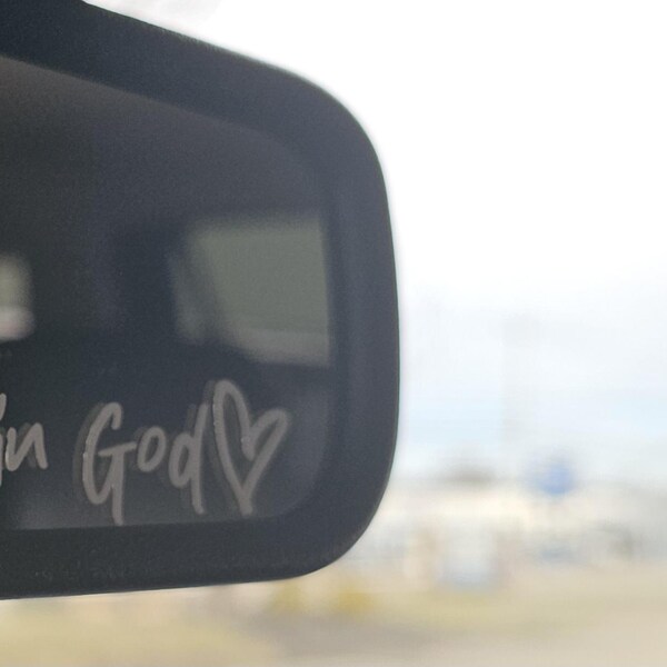 Trust in God Decal, Rear View Mirror Decal, Faith Car Mirror Decal ...