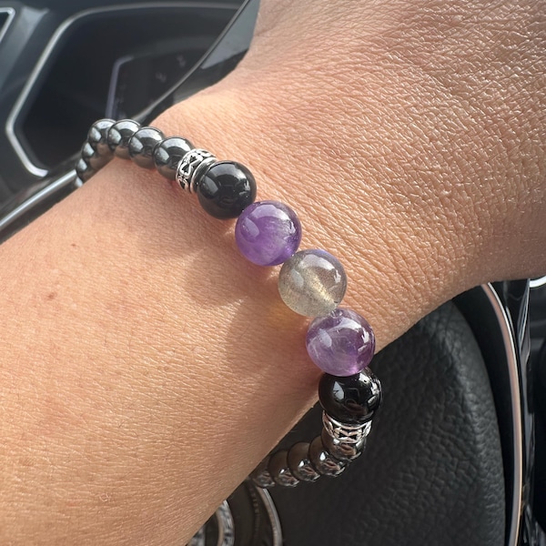 Empath Protection Bracelet. Bracelet Set. Hematite, Labradorite ...