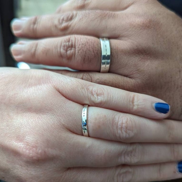 Couples Morse Code Rings, Couple's Rings, Initials Rings for Couples ...