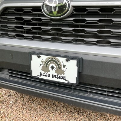Moon Phase and Serpent License Plate. Cream, Black, Tan Gold. Funky ...