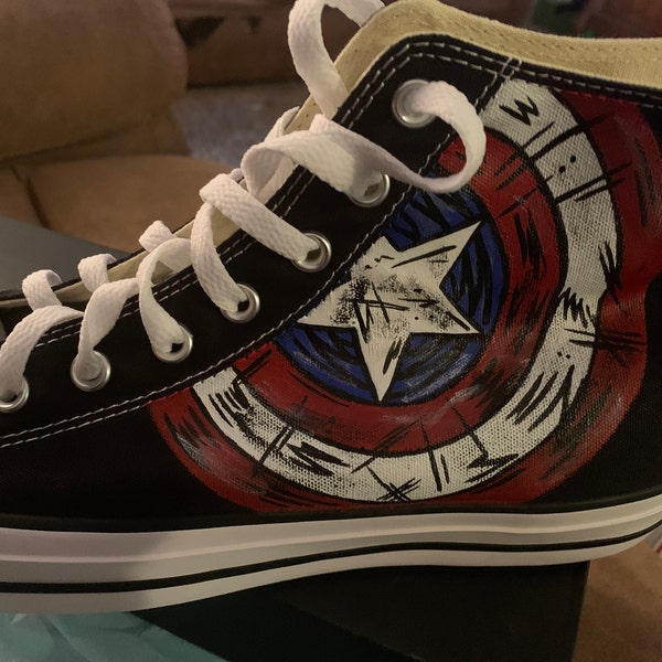 Custom Adult Converse-captain America Shields - Etsy