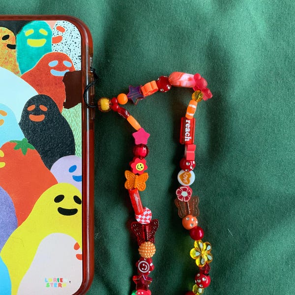 Personalised Beaded Phone Charm Mobile Strap Any Name or Text Any ...