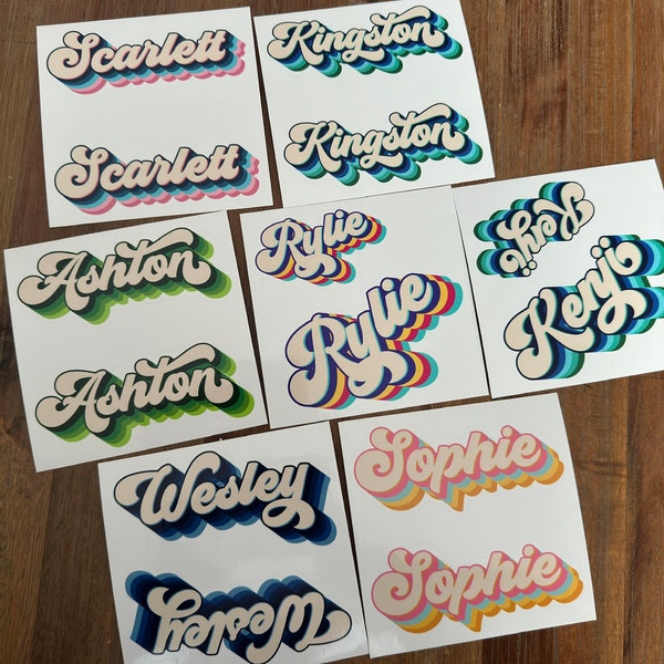 Custom Sticker, Custom Retro Name Sticker, Personalized Sticker, Custom ...