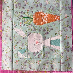 Funny Bunny Quilt Block Pattern - Paper Piecing Block - Rabbit Quilt - Etsy