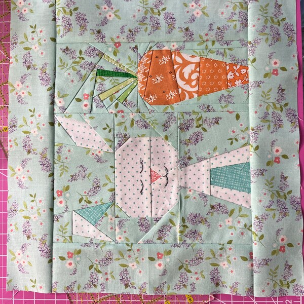 Funny Bunny Quilt Block Pattern - Paper Piecing Block - Rabbit Quilt - Etsy