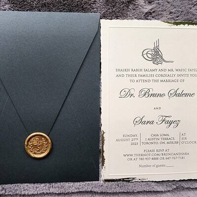 Trendy Design Custom Wedding Invitation Black Invitation Envelope With ...