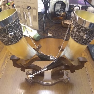 Drinking Horns With Stand for Wedding,drinking Horn Mug,viking Drinking ...