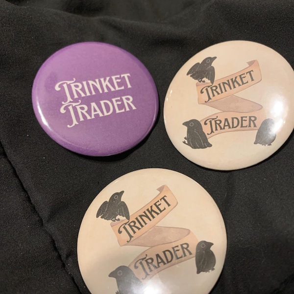 Trinket Trader Button, Crow Button, Renaissance Faire, Fair, Crow ...