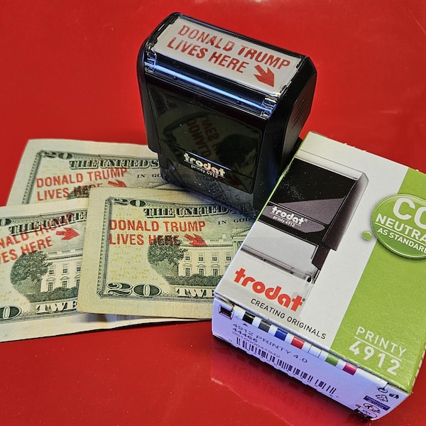 Donald Trump Lives Here Self-inking Stamp - 3/4" X 1-7/8" - Patriotic ...