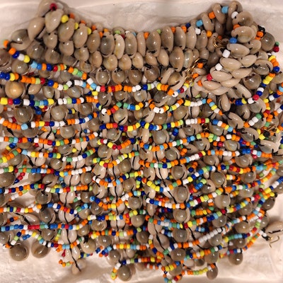 African Cowrie Necklace, Seashell Necklace, Beaded Cape Necklace ...