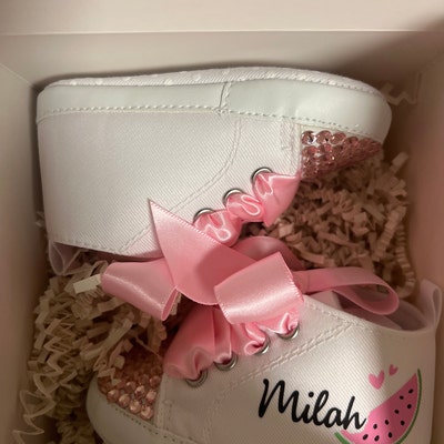 One in a Melon First Birthday, Baby Girl Booties,sweet One Shoes,one in ...