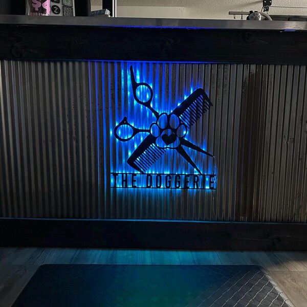 God Faith Cross Metal Wall Art LED Light Christ Sign Home Decor ...