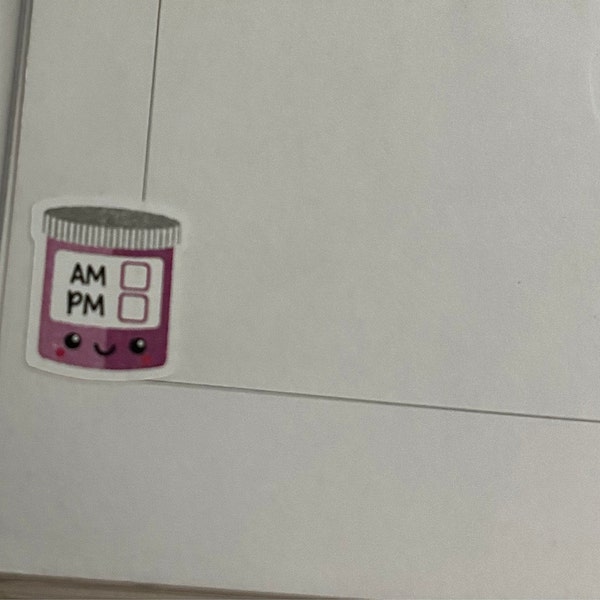 42 Cute AM/PM Medicine Tracker/medicine/pills/reminder Planner Stickers ...